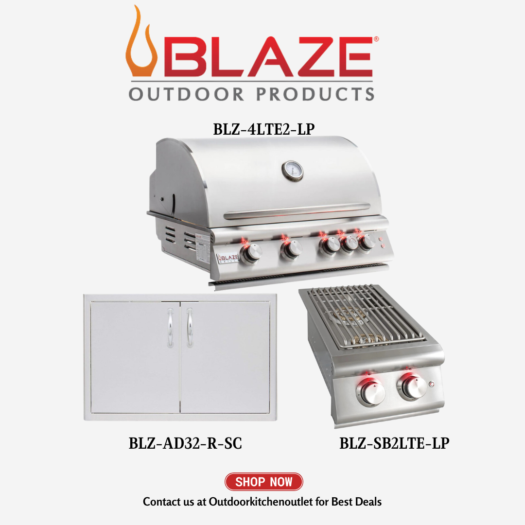 Blaze Grill Package Stainless Steel, Side burner, Access Door Propane