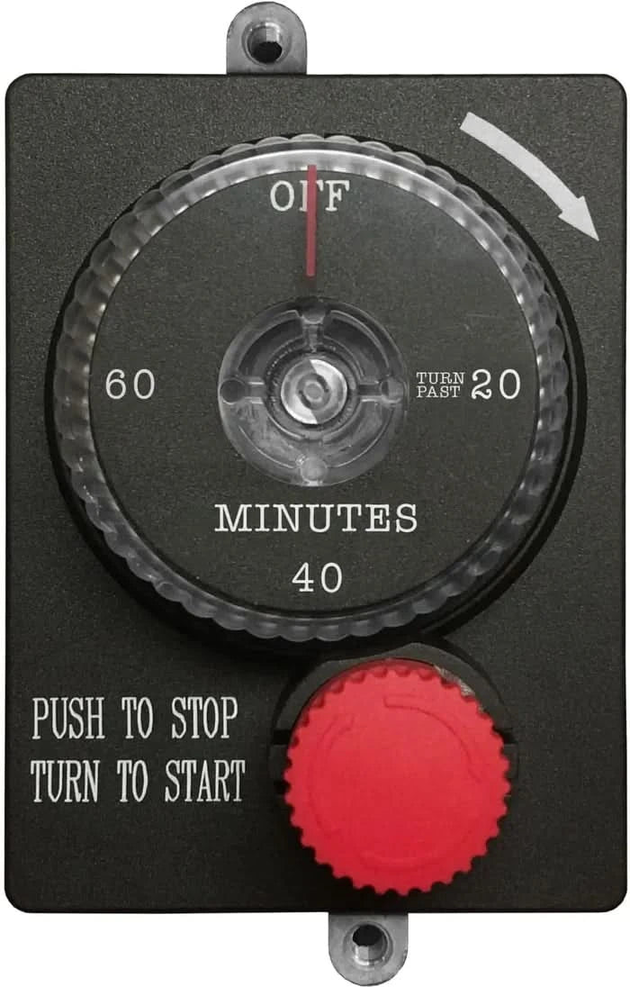 TrueFlame Mechanical Timer with Manual Emergency Shut-Off. 1 Hour Coun