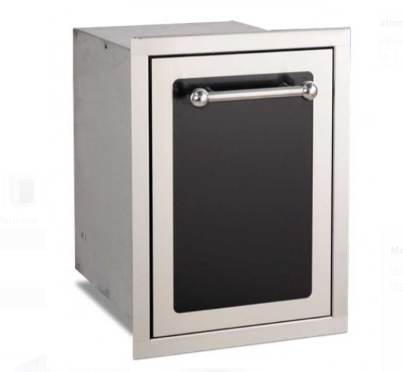 Fire Magic 14-Inch Black Diamond Stainless Steel Roll-Out Trash and Re