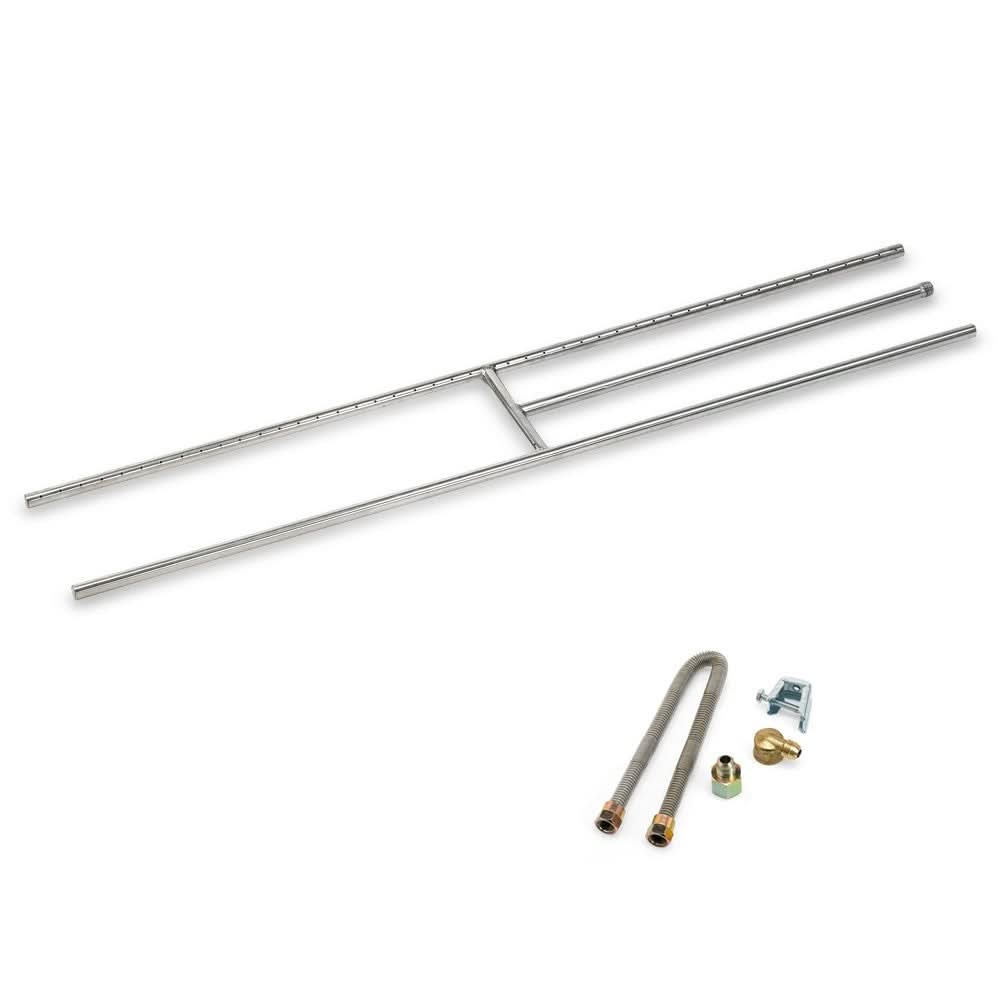 American Fire Glass 48" H-Style Burner (48" x 8")- SSH48